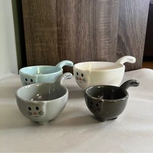 Kitchen | Set Of 4 Ceramic Cat Measuring Cups | Poshmark